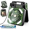 10000mAh Solar Powered Camping Fan with LED Lantern, 4 Speeds Powerful ...