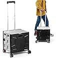 Amazon.com: CleverMade Collapsible Wheeled Crate with Lid, 4-Wheels ...