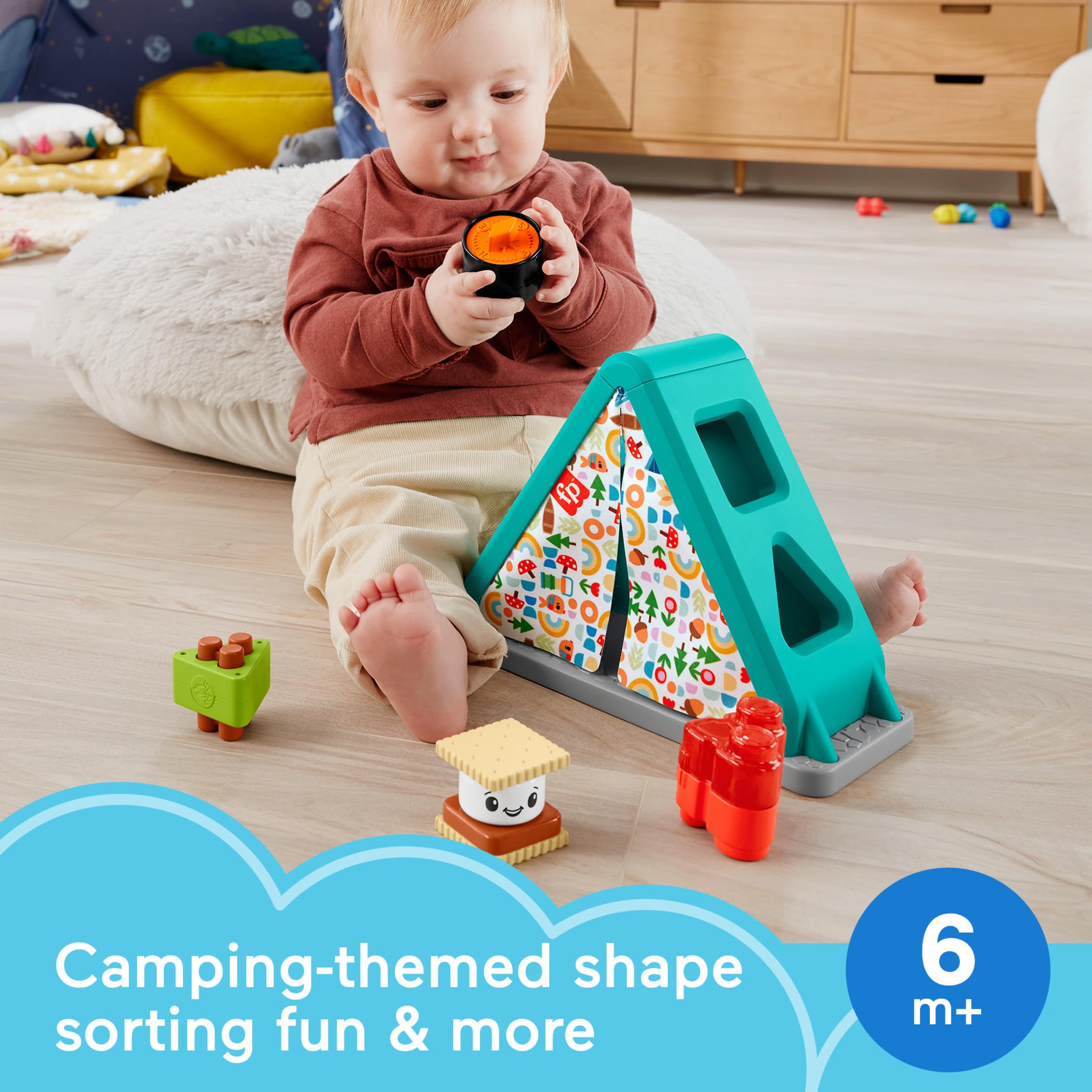 Mua Baby Developmental Toy S’More Shapes Camping Tent Block Sorting ...