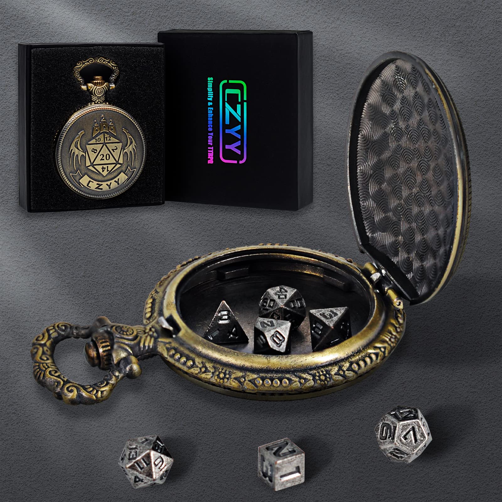 Mua DND 6mm Micro Polyhedral Dice Set with Pocket Watch Shell Case ...