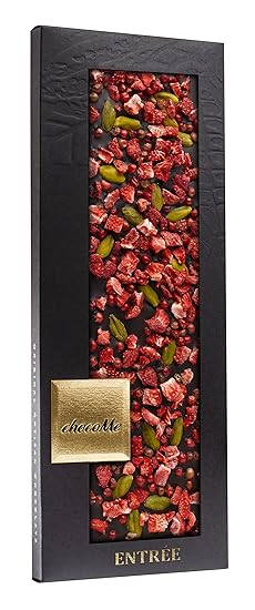 chocoMe Entrée Gourmet Dark Chocolate with Strawberry Pieces/Pistachios ...