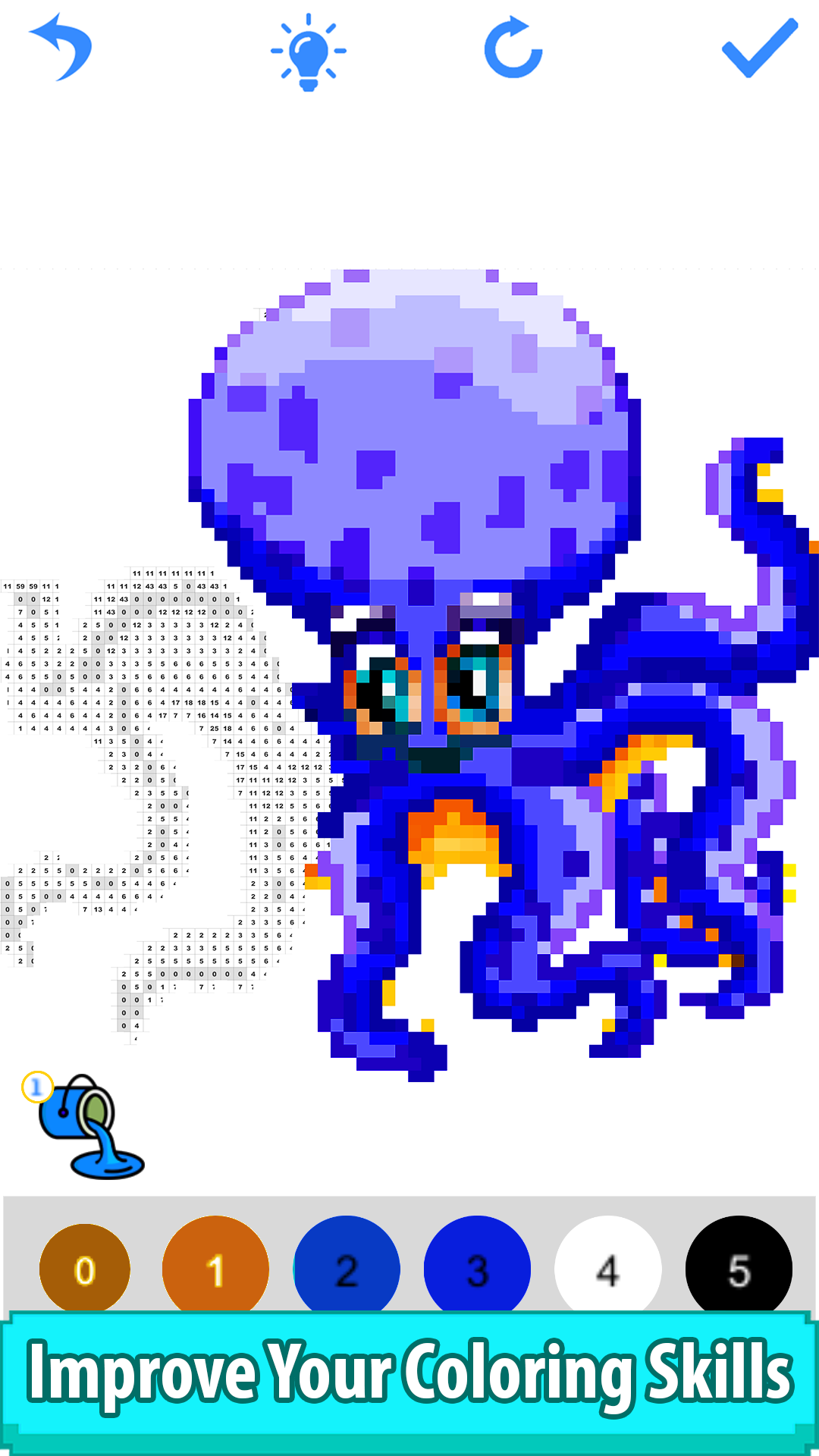 Sea Animals Color By Number - Pixel Art Sandbox Coloring Book:Amazon ...