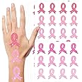 Amazon.com : 20 Sheets 240 Pcs Breast Cancer Temporary Tattoos Stickers Temporary Pink Ribbon ...