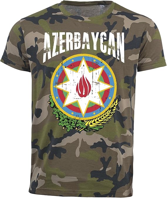 T-Shirt Azerbaijan Camouflage Army World Cup 2018 Vintage Destroy Coat ...