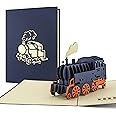 Amazon.com : Diese-Klappkarten T09 Steam Engine Card, Pop Up Greeting ...