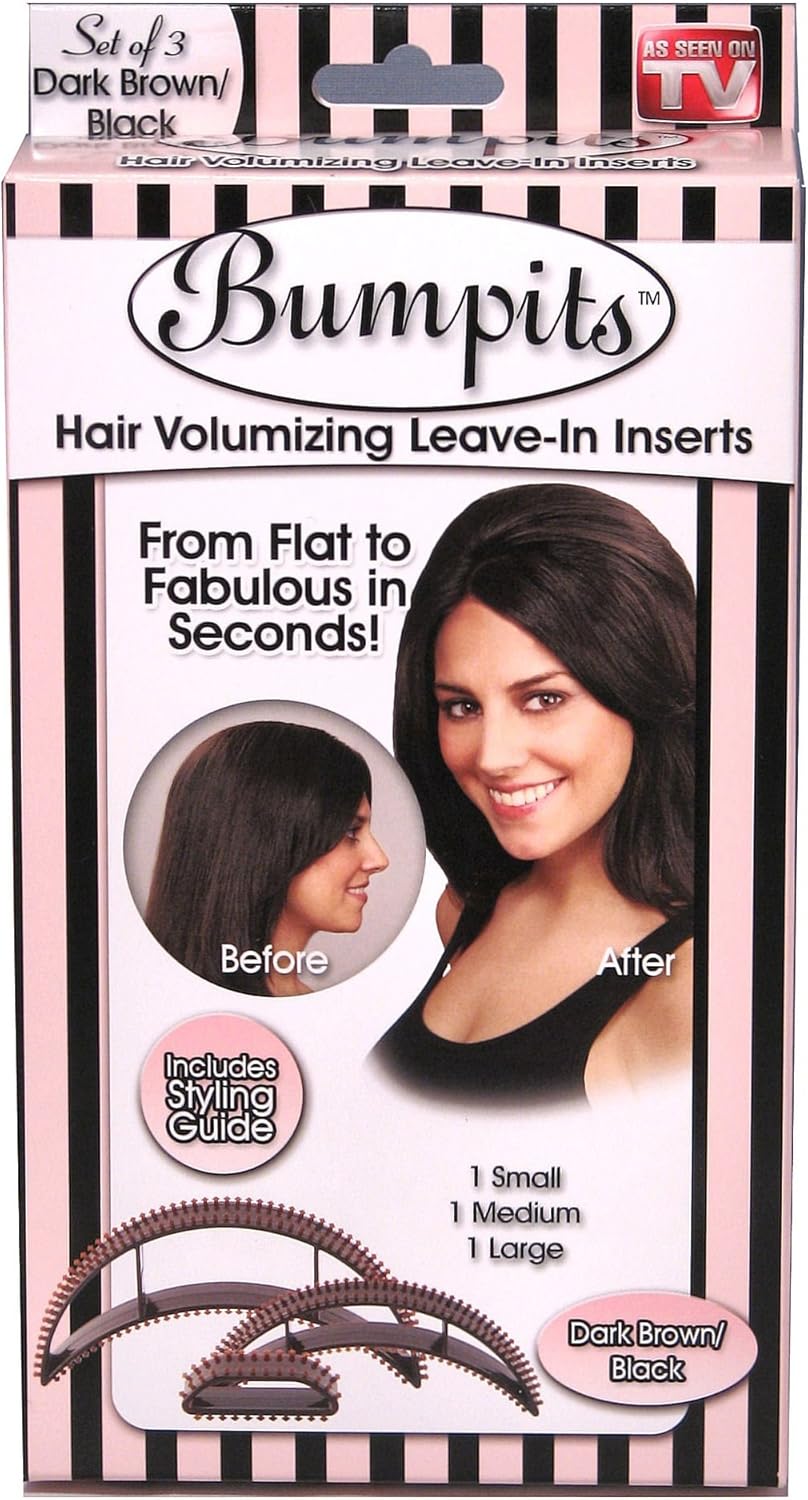 Bumpits 21429 Hair volumizing Leave-in Inserts, Dark Brown/Black ...