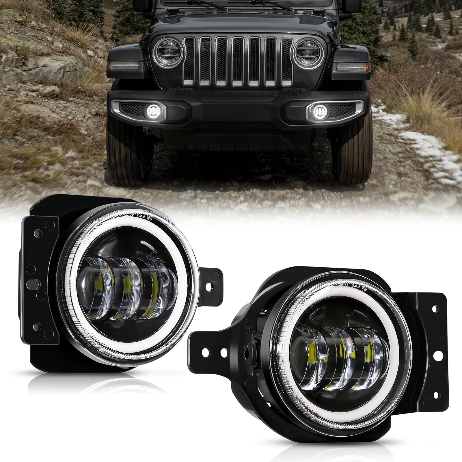 Mua LED Fog Lights for 2018-2023 Jeep Wrangler JL JLU Gladiator JT ...