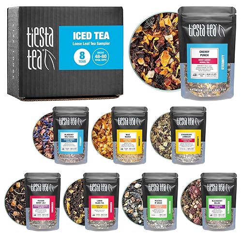 Tiesta Tea - Iced Tea Sampler Dry Flight Set | Loose Leaf | High to No ...