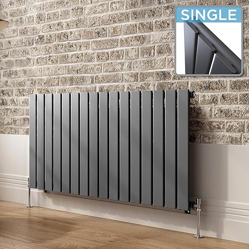 iBathUK 600 x 1200 mm White Column Designer Radiator Horizontal Single ...