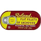 Amazon.com : Roland Wild Caught Flat Fillets of Anchovies in Olive Oil ...