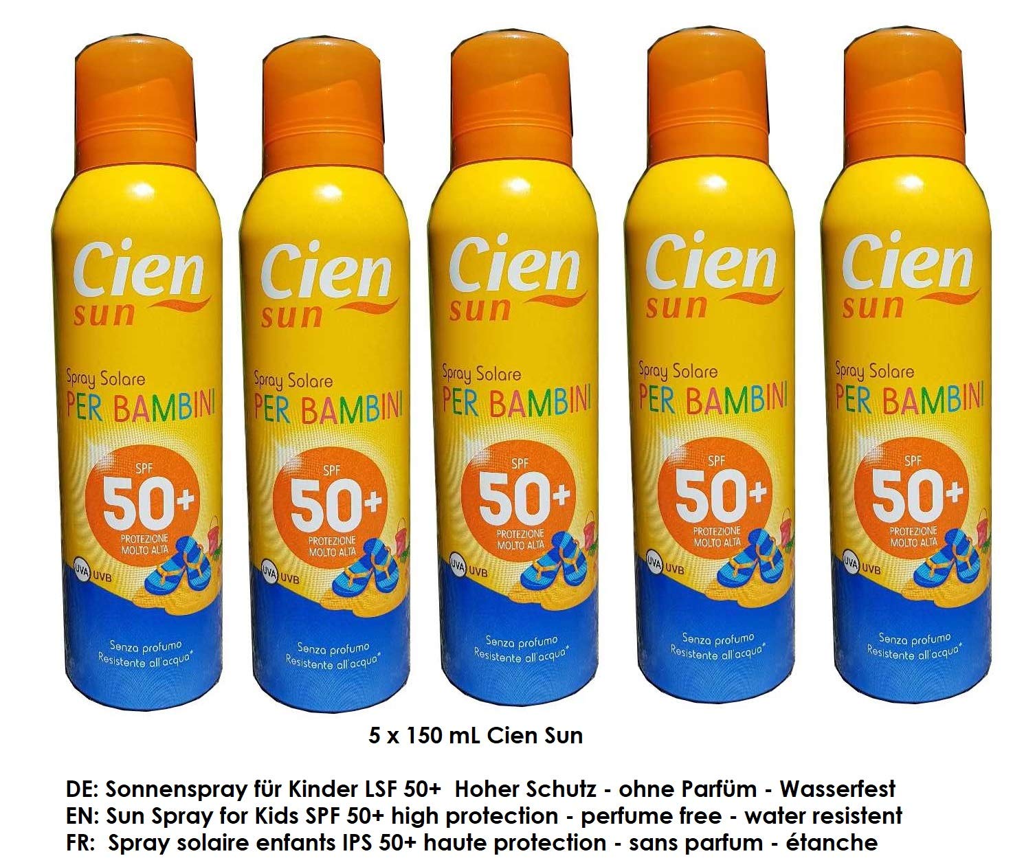 Cien Sun Sonnenspray für Kinder LSF 50+ Hoher Schutz UVA + UVB / 5 x ...