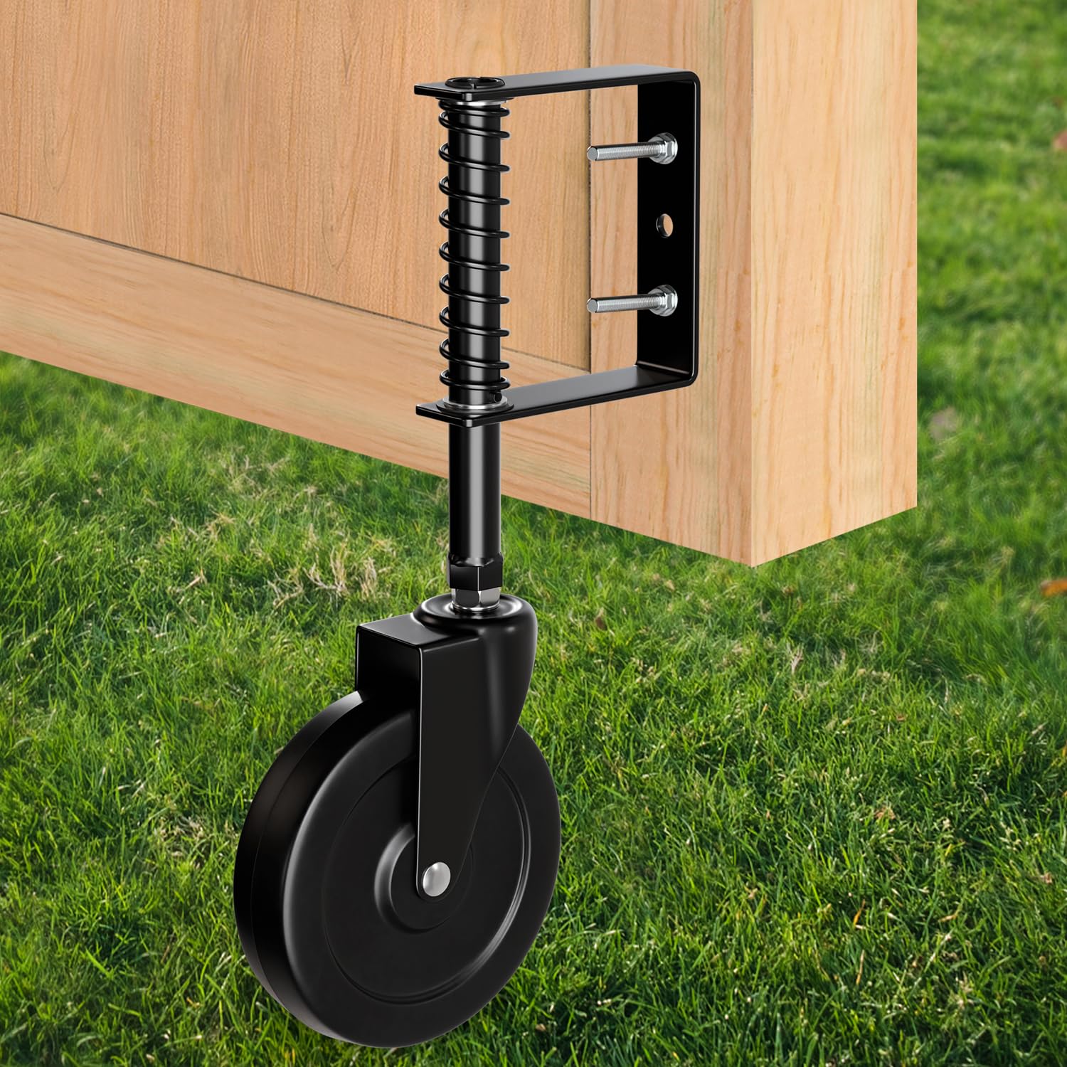 BOODVON 5" Heavy Duty Gate Caster with Side Brake, Spring Loaded Gate ...
