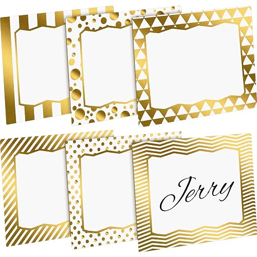 Pajean 240 Pcs Gold Name Tags Self Adhesive Gift Tags Gold Sticky ...