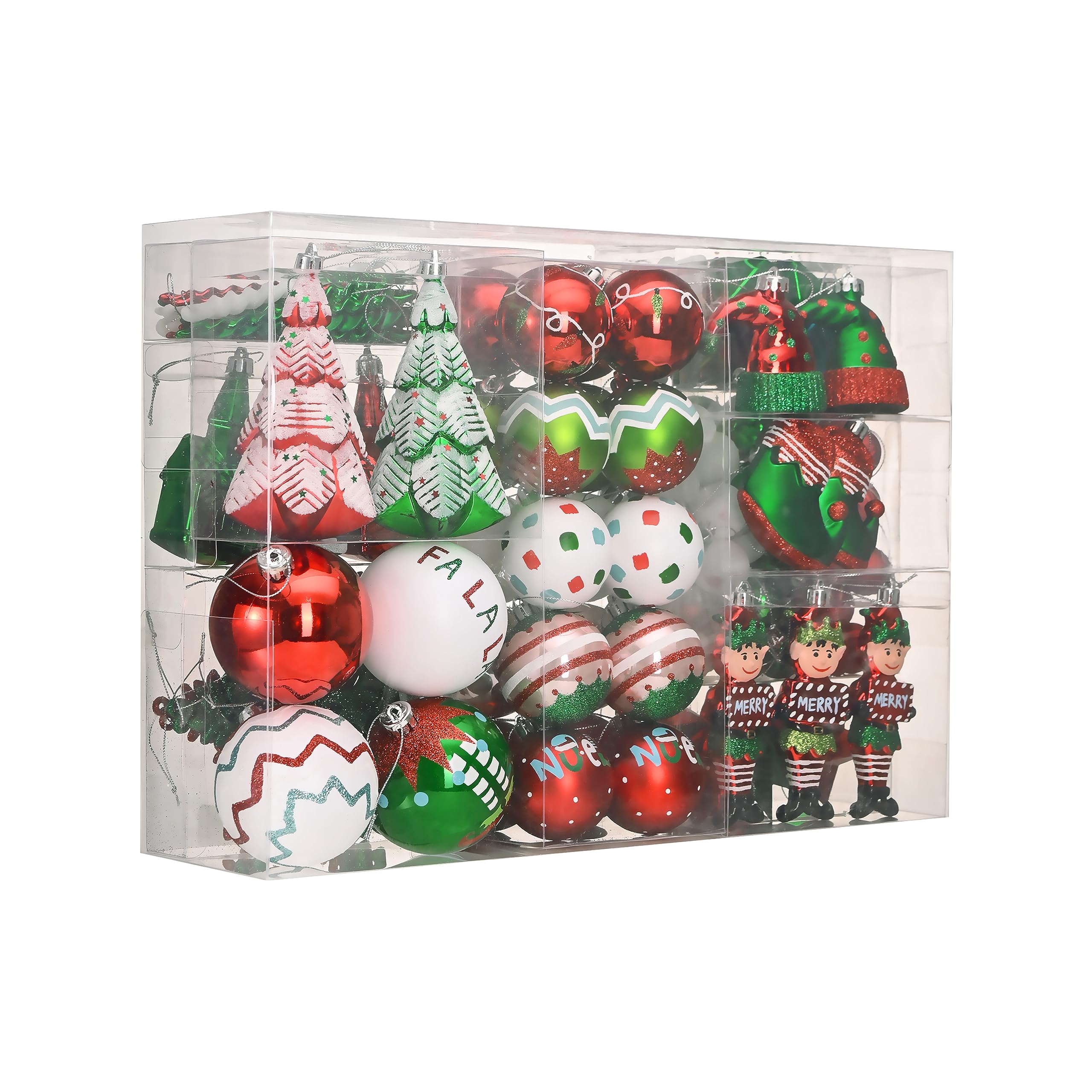 DecorbyHannah Christmas Ornaments Set,120ct Shatterproof Red Green ...