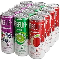 FreeLife | Agua gasificada con sabor natural de frutas, sin calorías ni ...