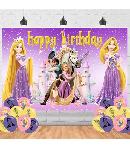 Tangled Backdrop 5x7 FT Princess Tower Backdrop - Fairytale Rapunzel ...