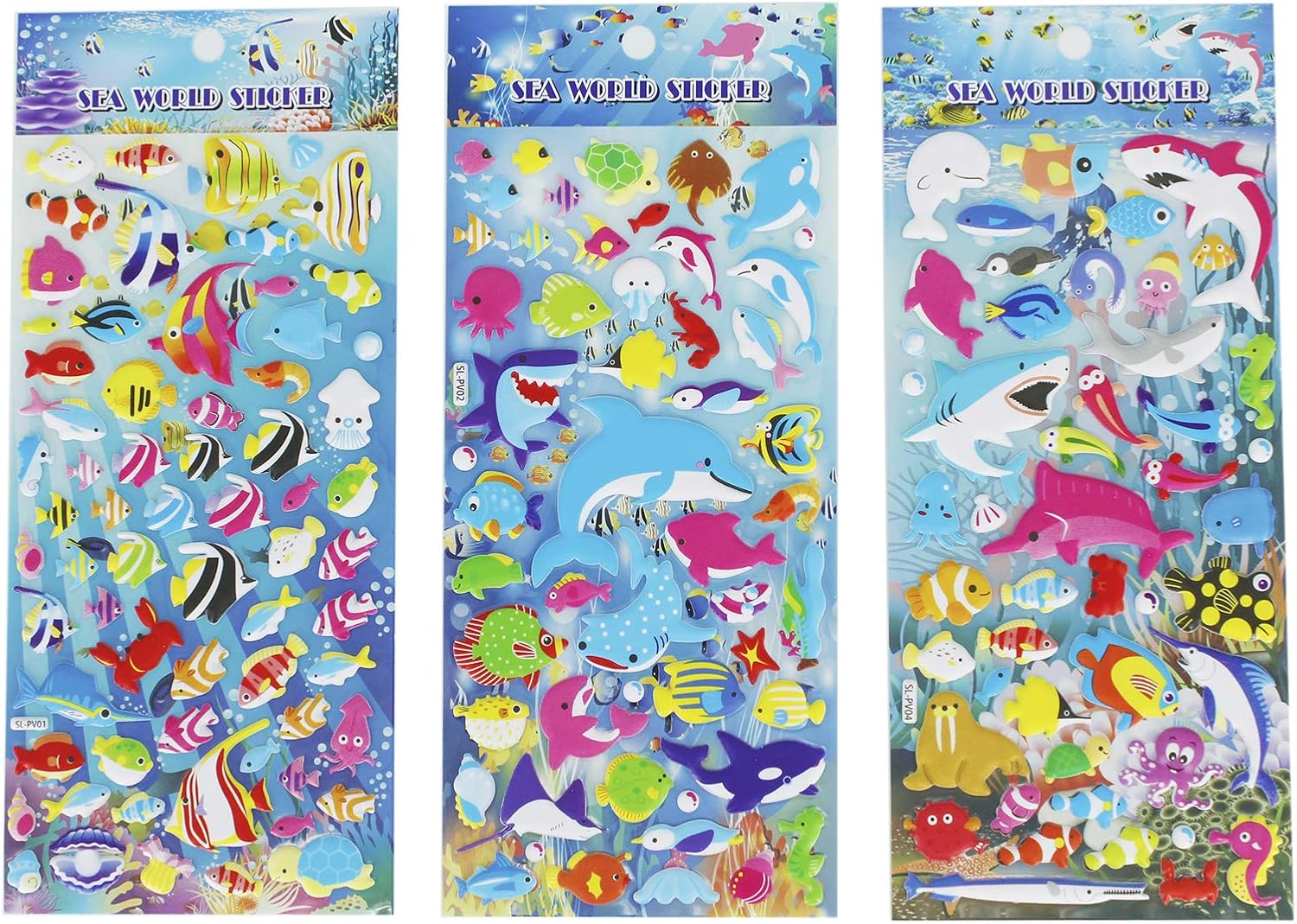 HighMount Happy Underwater Sea World Stickers 6 Sheets with Angelfish ...