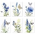 Amazon.com: LIIGEMI Set of 6 Vintage Floral Wall Art,Purple and Blue ...