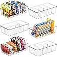 Amazon.com: 6 Pack Food Storage Organizer Bins, Clear Plastic Pantry ...