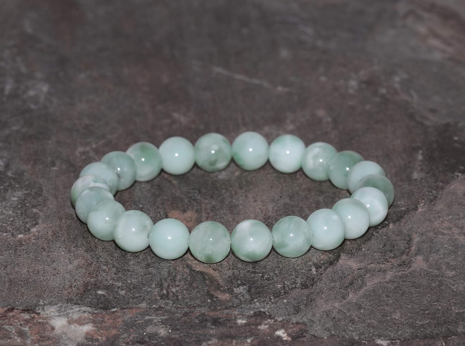 Amazon.com: Green Angelite Stacking Bracelet, 8mm Peru Gem, Throat ...
