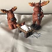 Amazon.com: 3 Piece Moose Holy Family Resin Nativity Set: Home & Kitchen