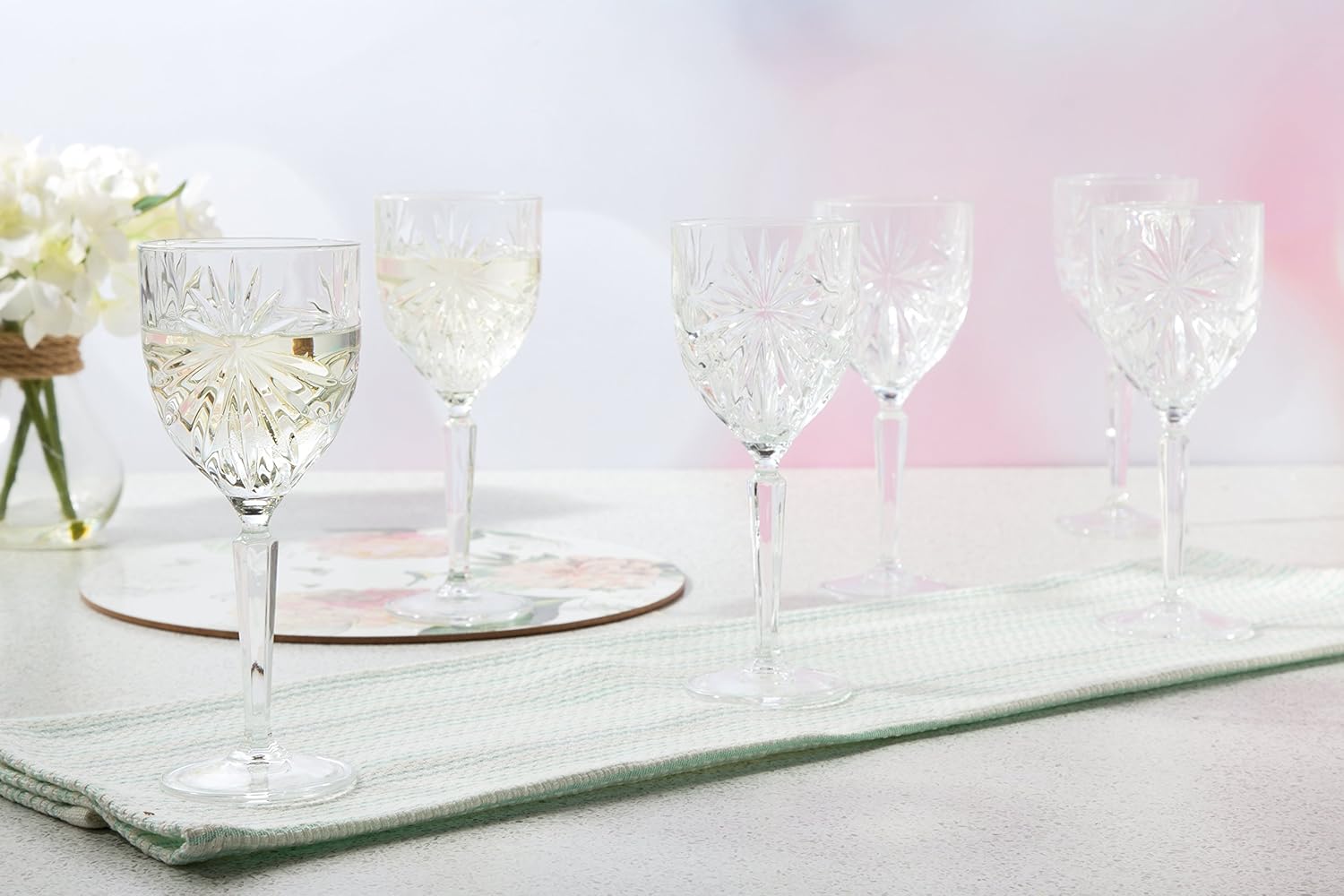 RCR 26325020006 Crystal Glassware Oasis Wine Glasses, Set of 6 – BigaMart