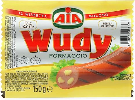 Wurstel Wudy Formaggio AIA 150gr: Amazon.it: Alimentari e cura della casa