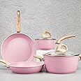 Amazon.com: Vkoocy Pink Pots and Pans Set Non Stick, Ceramic Cookware ...