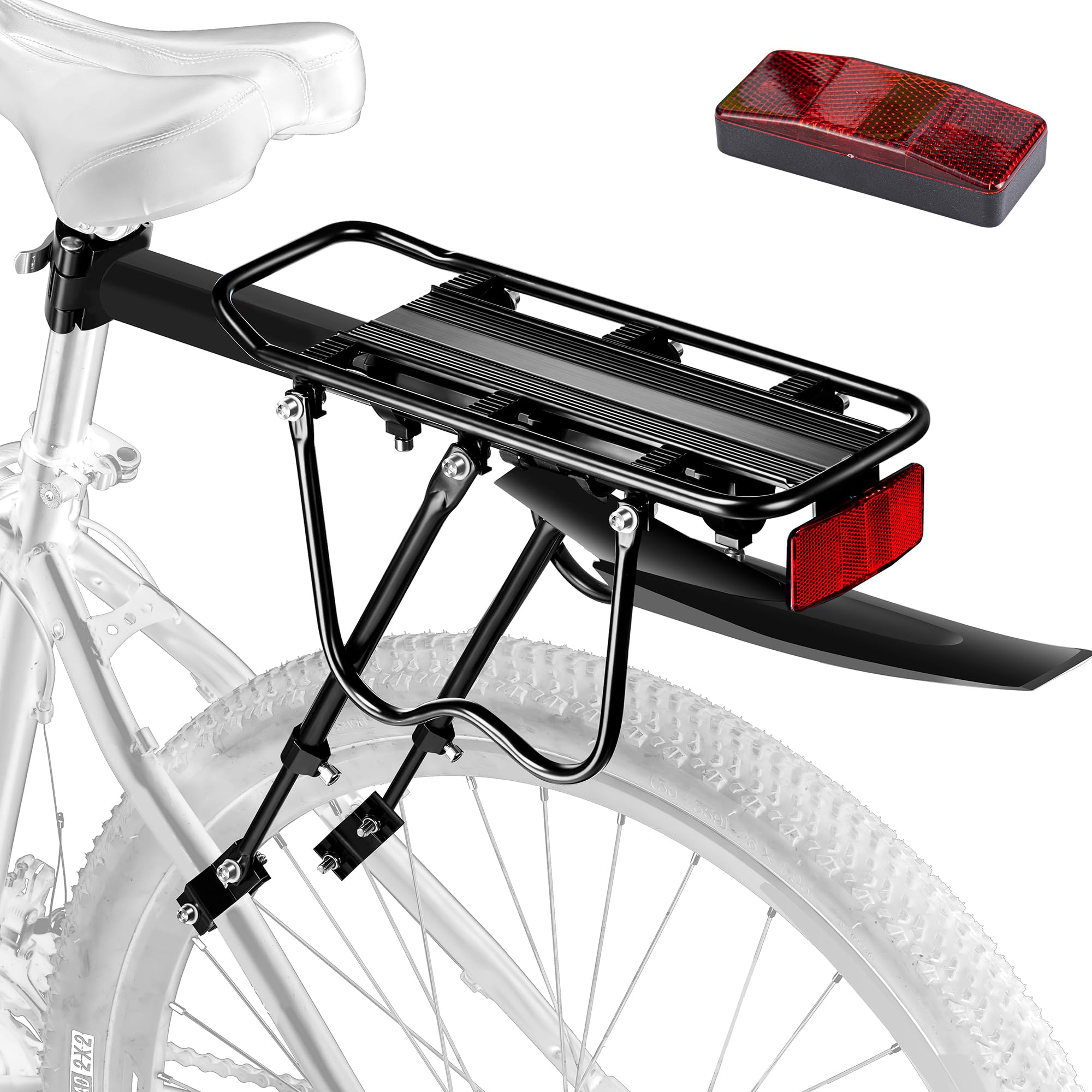 Mua Rear bike rack,Bike Cargo Rack w/Fender & Large Size Reflective ...