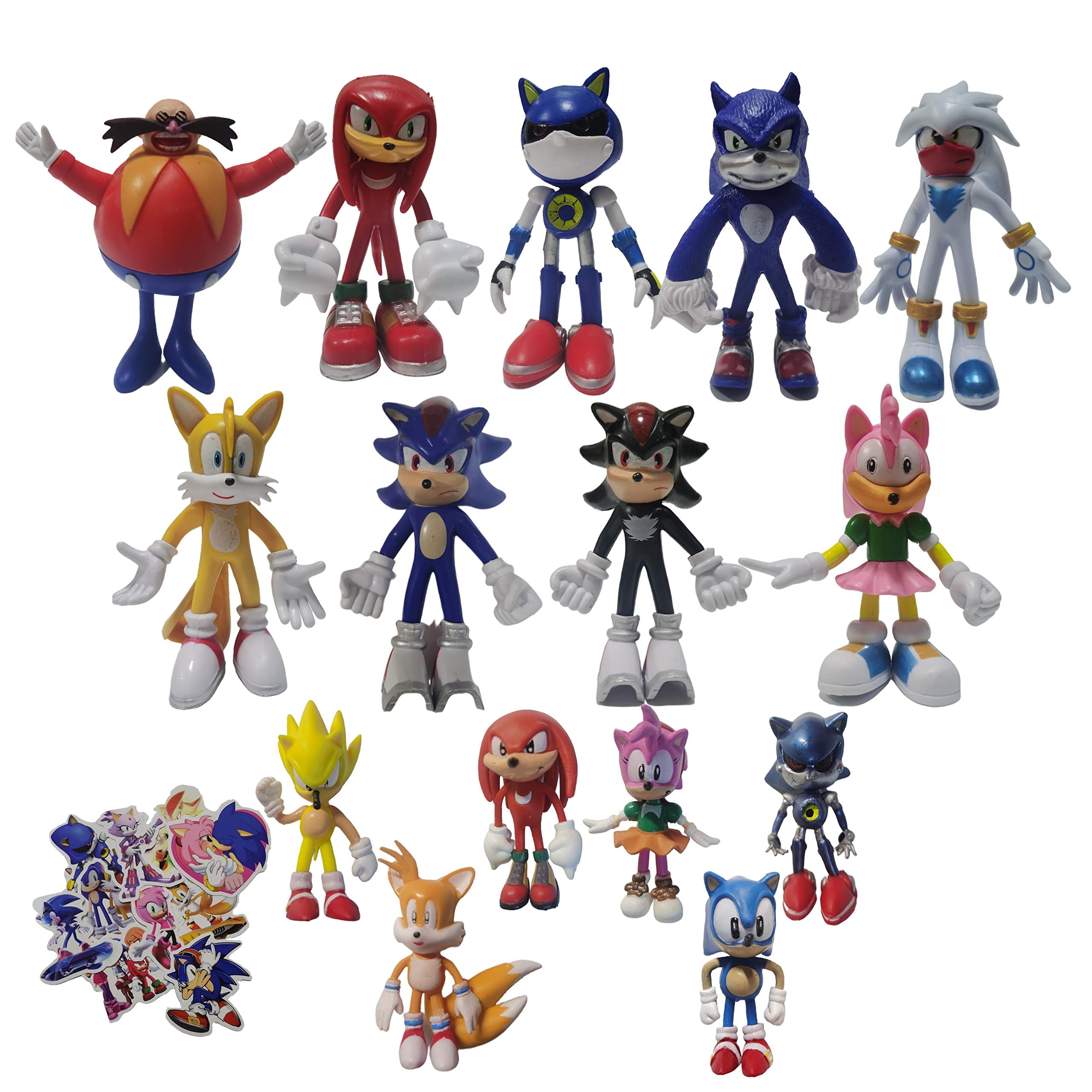 Sonic Suit 15pcs Set Sonic Cake Toppers Set Sonic The Hedgehog ...