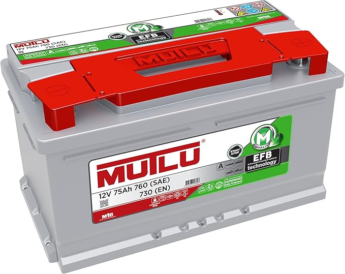 Mutlu 110 EFB Car Battery 12V 75Ah 760A (SAE) 730A (EN): Amazon.co.uk ...