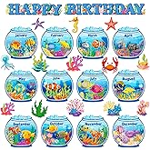 Amazon.com: 68PCS Happy Birthday Paper Bulletin Board Set Under The Sea ...