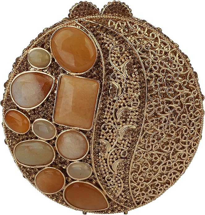 Yilongsheng Women New Agate Round Evening Bags With Crystal Rhinestones ...