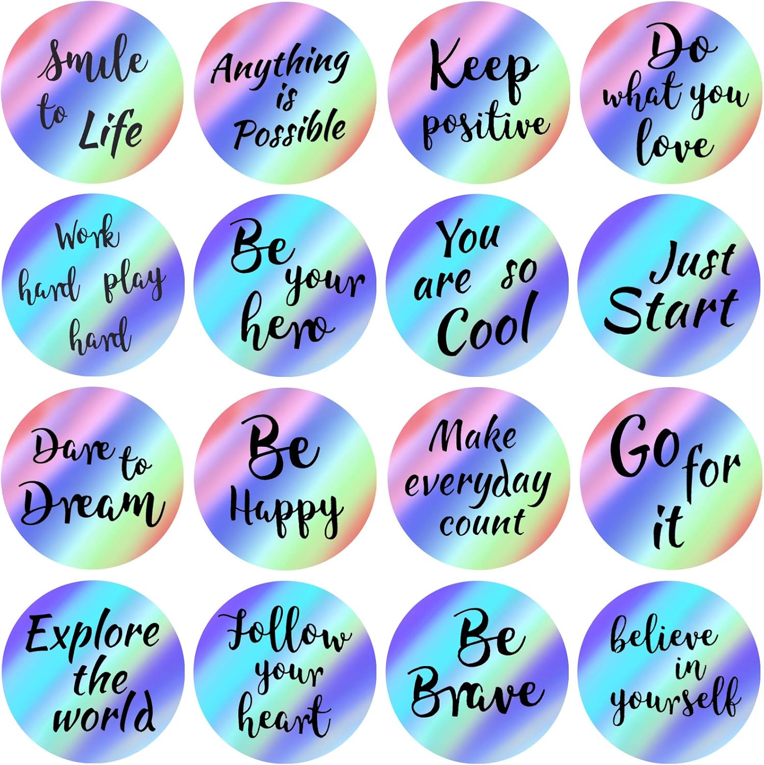 1000 Pieces Inspirational Word Stickers 16 Styles Motivational Quote ...
