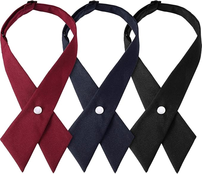 Men & Women Adjustable Criss-Cross Bow tie School Uniform Pre Tied Bows ...