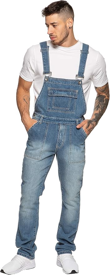 Enzo Jeans - overol de mezclilla para hombre, color azul: Amazon.com.mx ...