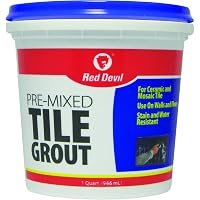 Red Devil 0424 Pre-Mixed Tile Grout, 1-Quart, White - Red Devil Grout ...