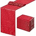 Amazon.com: Red Table Runner 10 Packs 12x72 Inch Sequin Table Runners ...