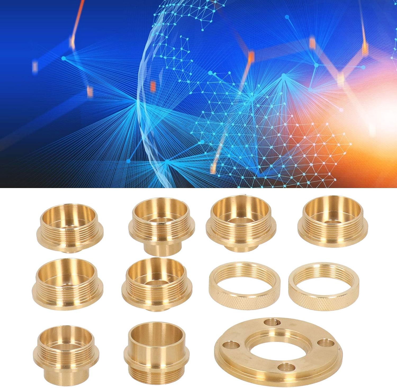 11Pcs/Set Brass Router Template Guide Set, Template Guide Bushing Kit ...