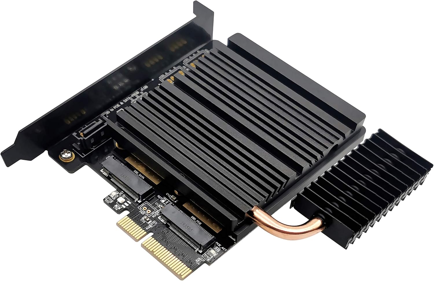 EZDIY-FAB Dual M.2 Adapter with Heatpipe Cooling System, M.2 PCIe NVMe ...