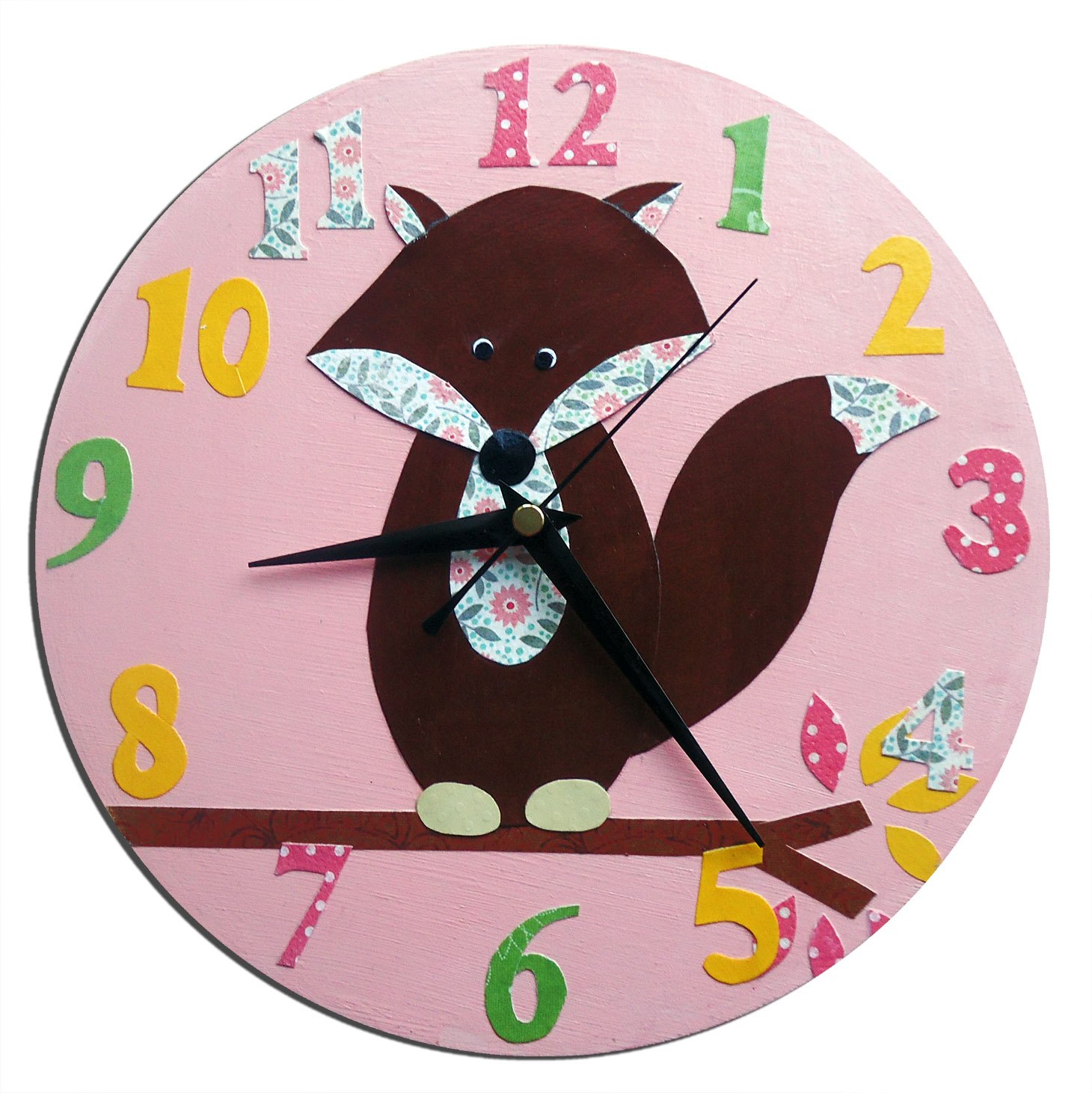 Fox Clock / Kids Clock / Nursery Decor: Amazon.co.uk: Handmade