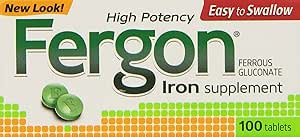 Amazon.com: Fergon Iron Supplement, Tablets, 100 Count (Pack of 3 ...