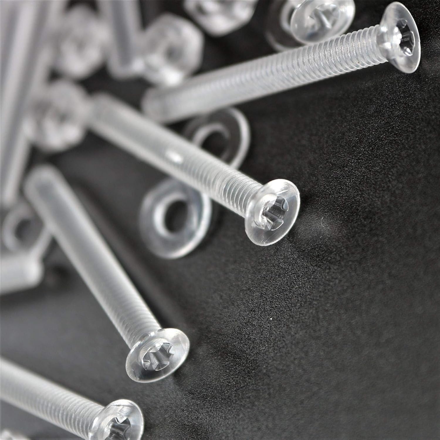 50 x Crosshead Countersunk Screws Nuts and Bolts, Transparent Clear ...