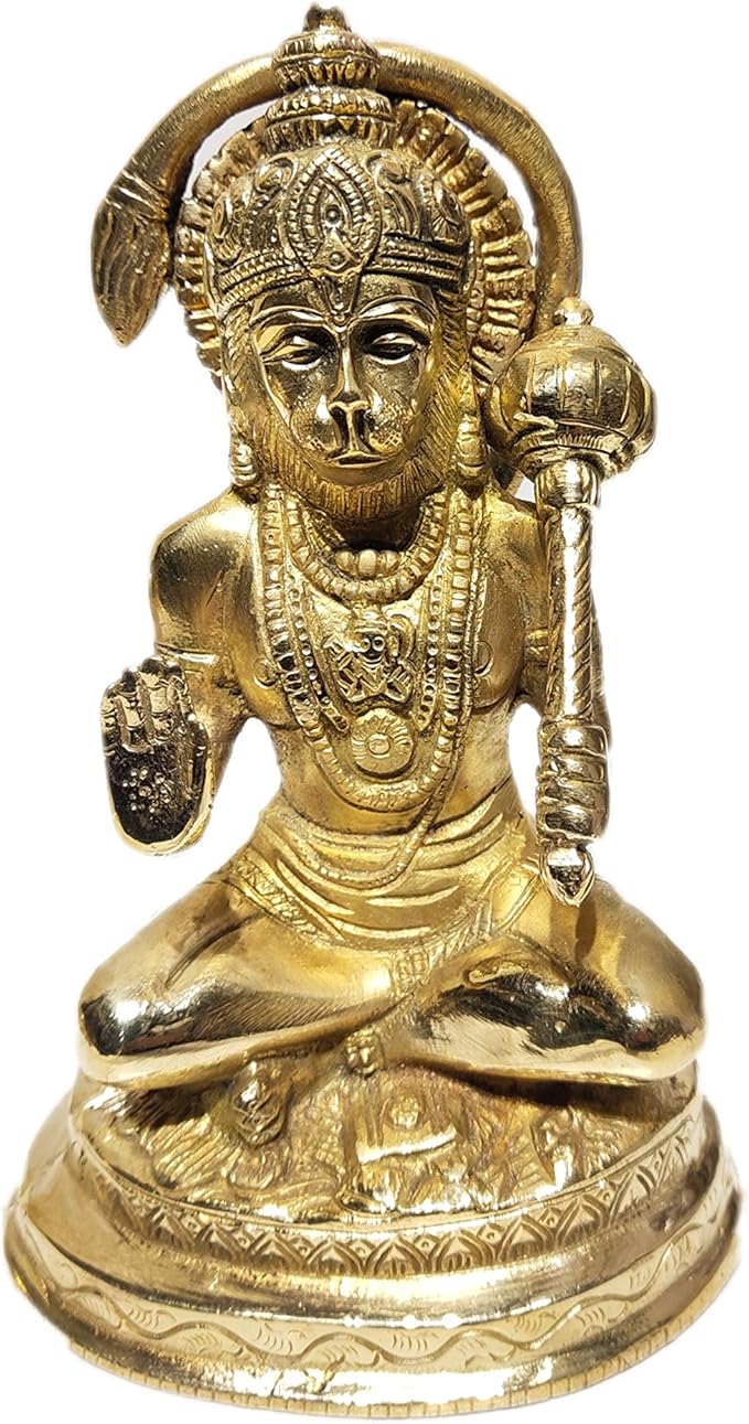 Buy Swadeshi Charkha Brass Decorative Hanuman Murti with Height - 17 cm ...
