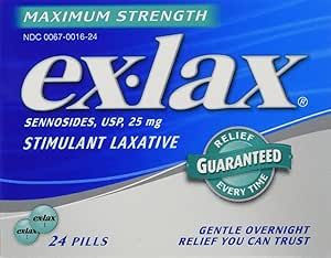 Amazon.com: Ex-Lax Maximum Strength Laxative, 24-Count Pills (Pack of 2 ...