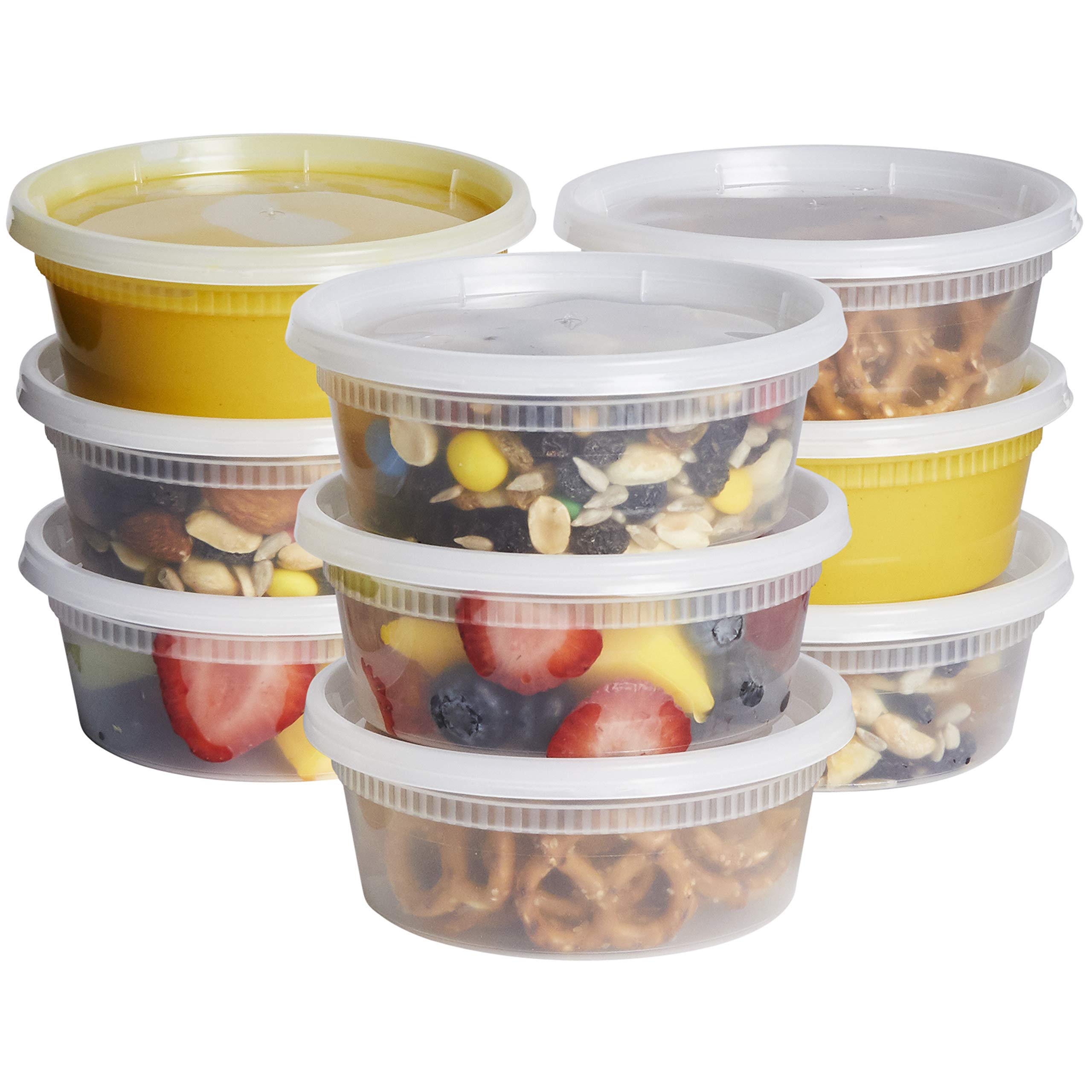 48 Sets 8 Oz Plastic Deli Food Storage Containers With Airtight 48 Sets 8 Oz Plastic Deli Food Storage Containers With Airtight