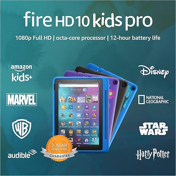 New: Fire HD 10 Kids Pro tablet | for ages 6-12 | 10.1", 1080p Full HD ...