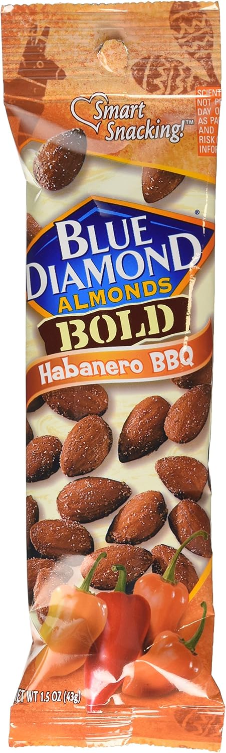 Blue Diamond Bold Almonds, Habanero BBQ, 1.5 oz tubes 12 ea by Blue ...