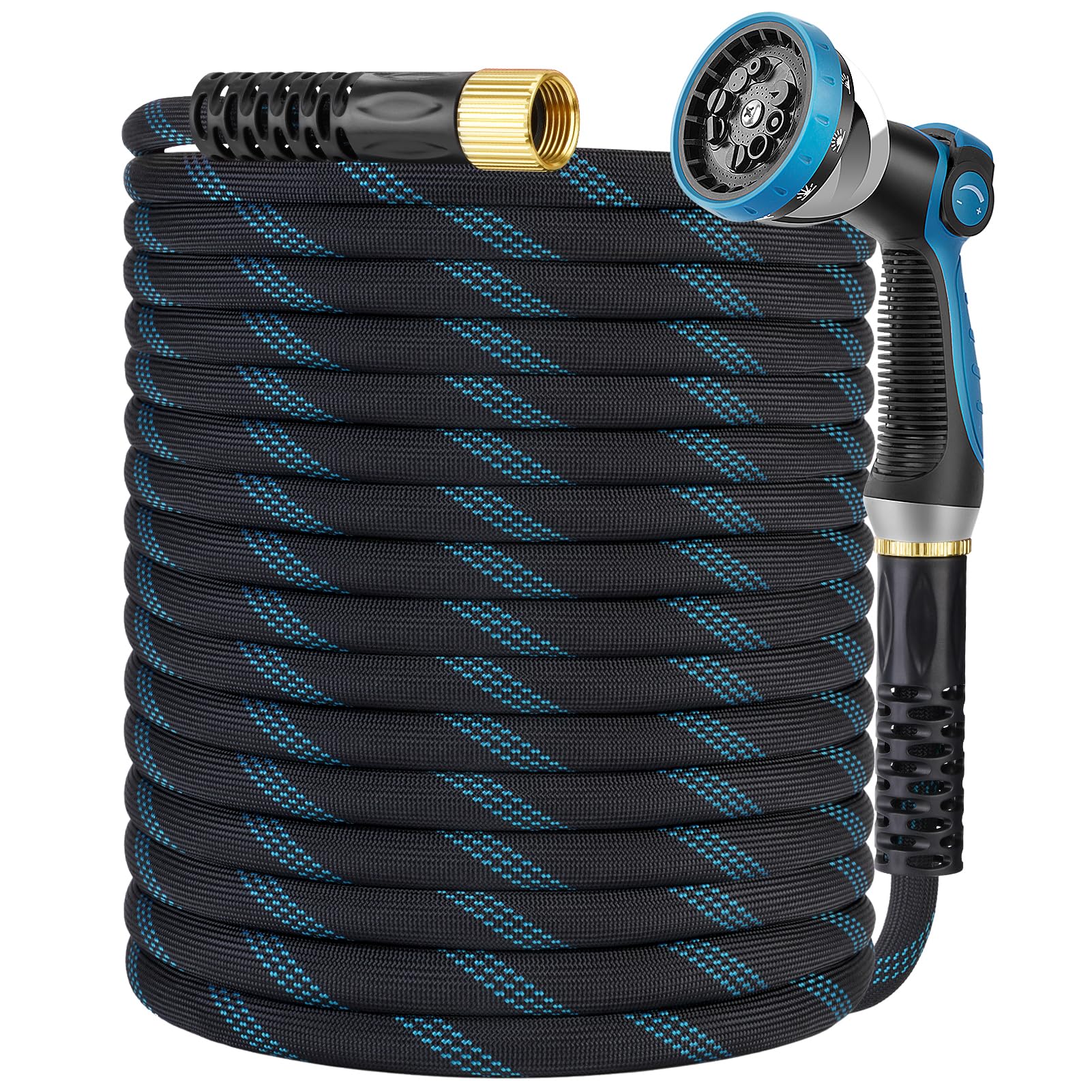 KETTOYA 50FT Garden Hose, Non-Expandable Flexible Water Hose with 10 ...