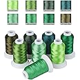 Amazon.com: Simthread Green Embroidery Thread 8 Brother Colors 550Yards ...